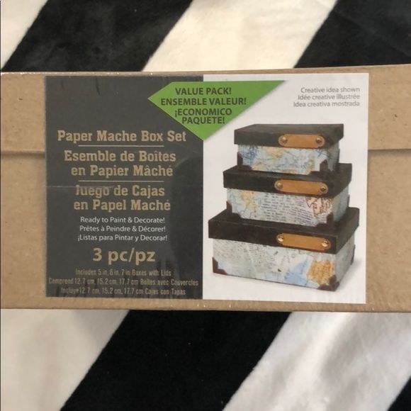 Darice | Accents | Set3 Paper Mache Boxes 4x5 Craft Art | Poshmark